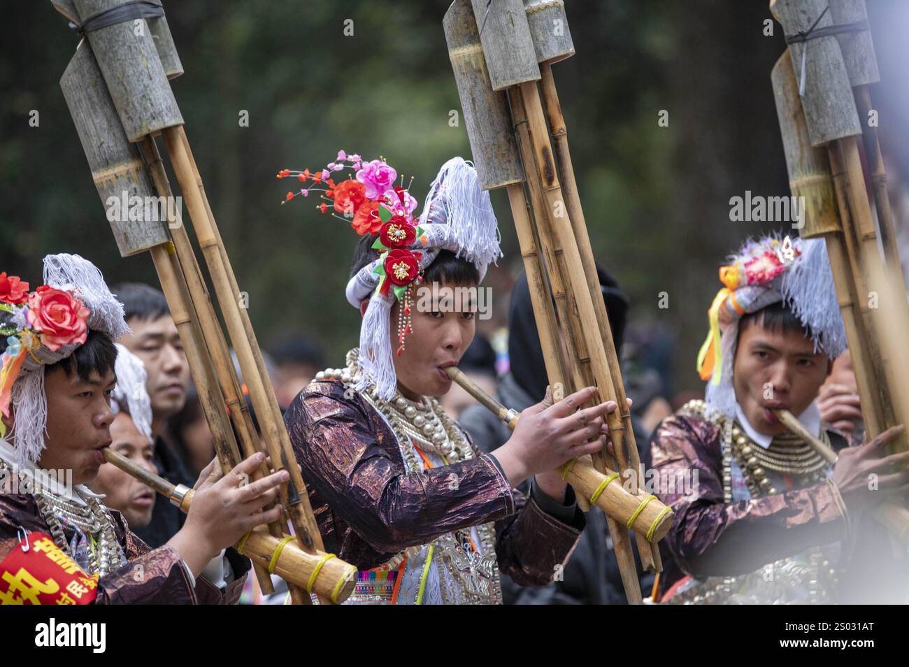 People of Miao ethnic group celebrate the Lusheng Festival in Congjiang ...