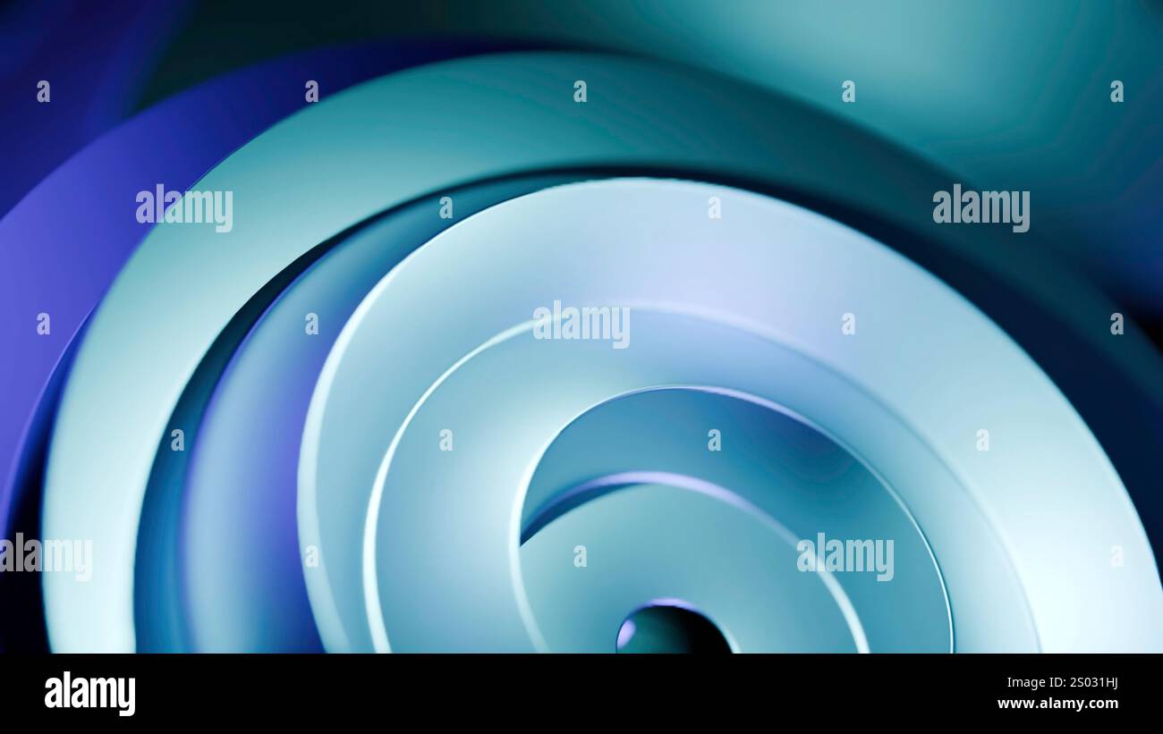 Abstract Spiral Waves Displaying Shades of Blue and Green in Various ...