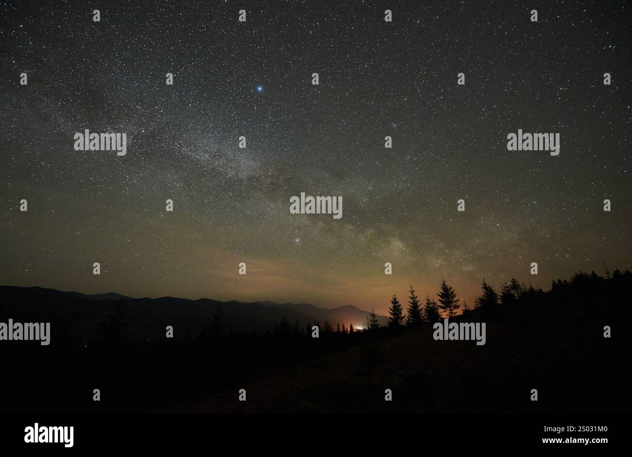 Breathtaking night sky displays dense field of stars and Milky Way over ...