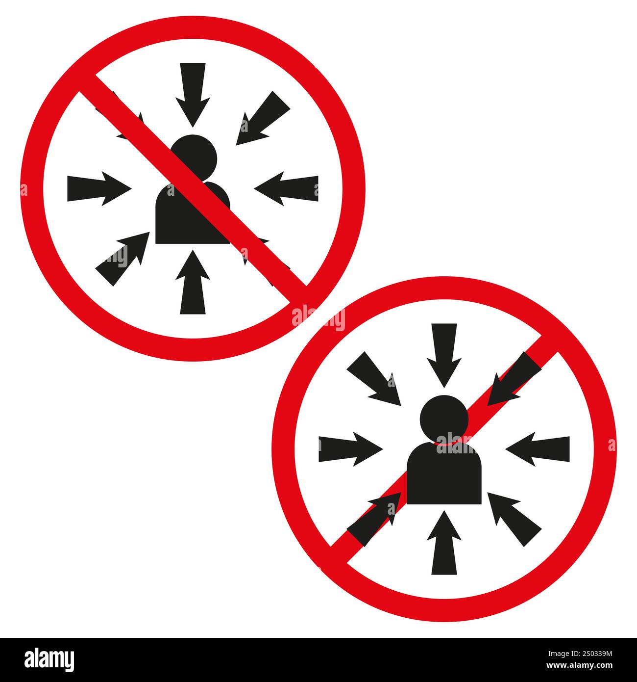 No person allowed. Red circle graphic. Prohibited icon design. Vector ...