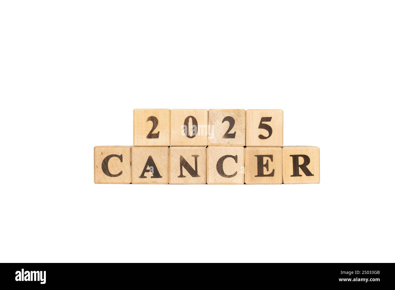 Cancer zodiac sign word in wooden cubes. White background. Set of ...