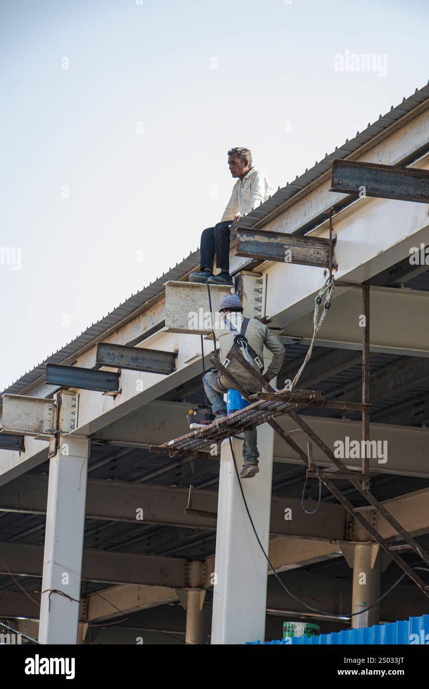 The ongoing construction work on the Parkota (rectangular boundary wall ...