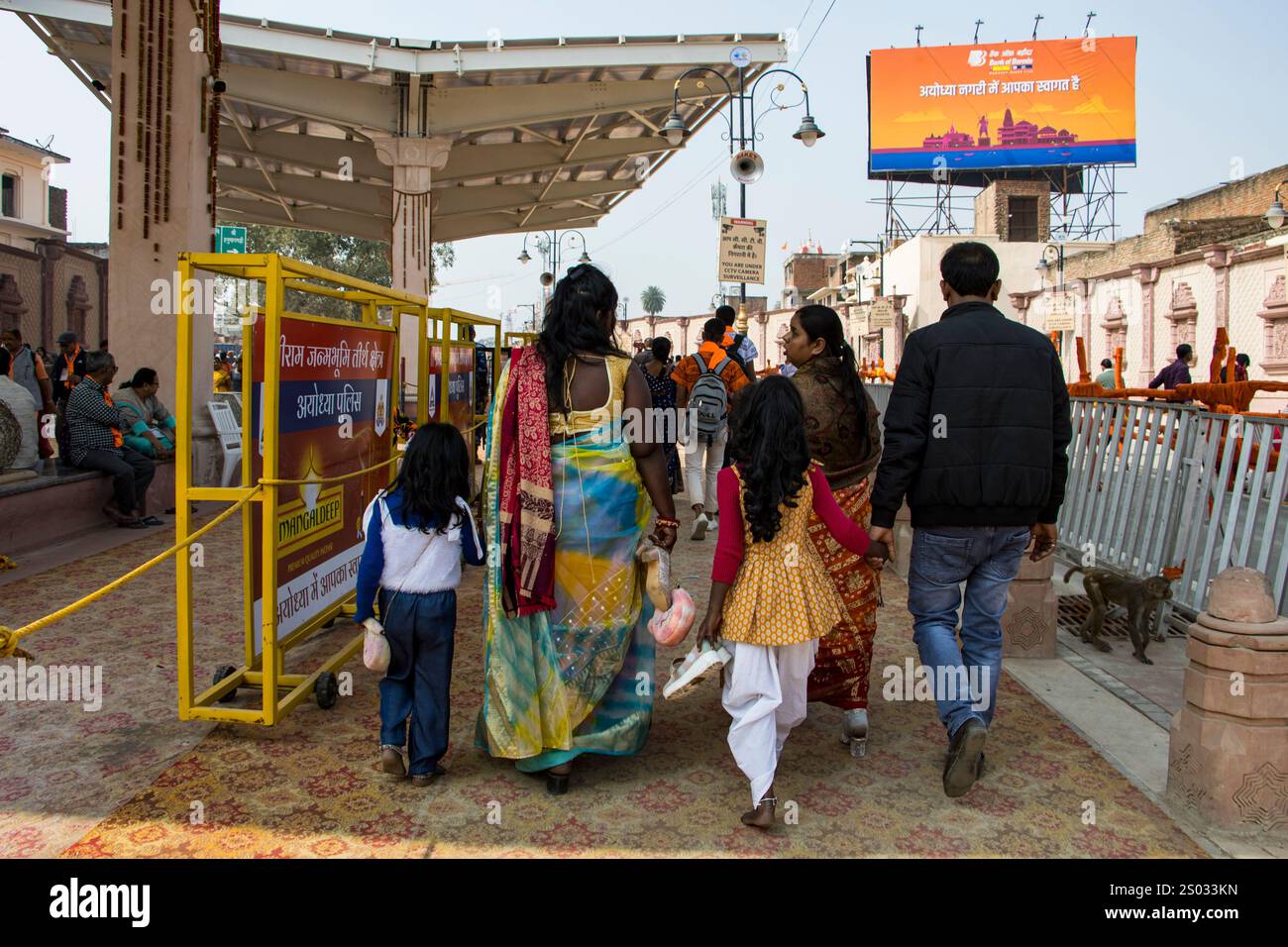 Pilgrim entering Ram Janmabhoomi Temple in Ayodhya, UP, India Stock Photo - Alamy