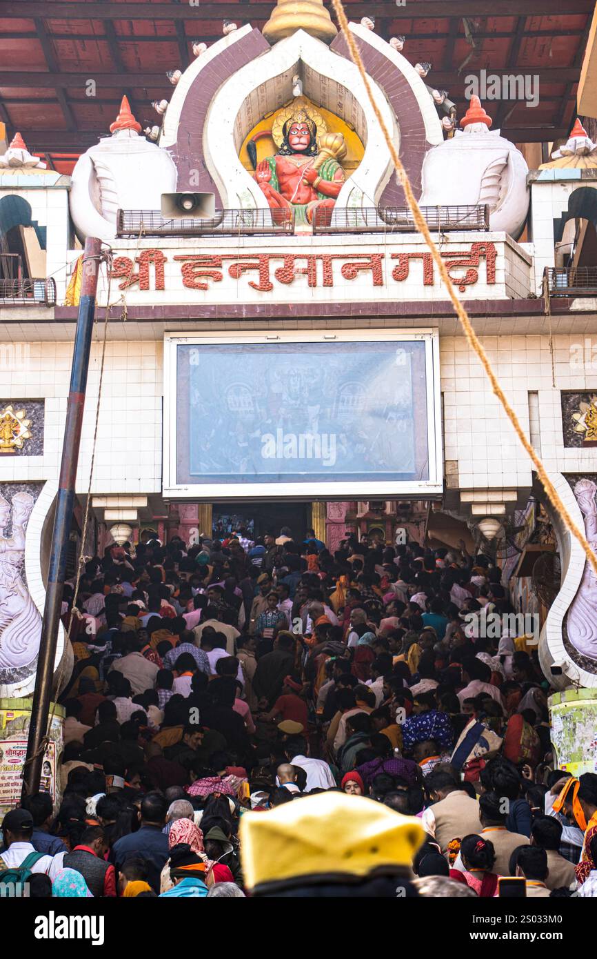 Pilgrims at and around Hanuman Garhi, a 10th-century temple is one of ...