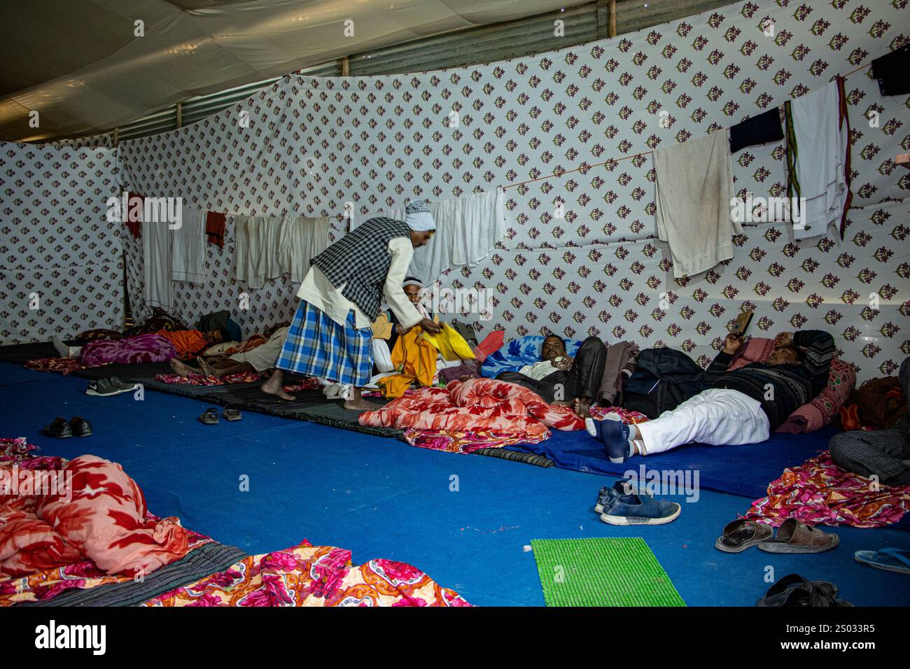 Sleeping arrangements at Panchavati facility, Karsevak Puram. Ayodhya ...