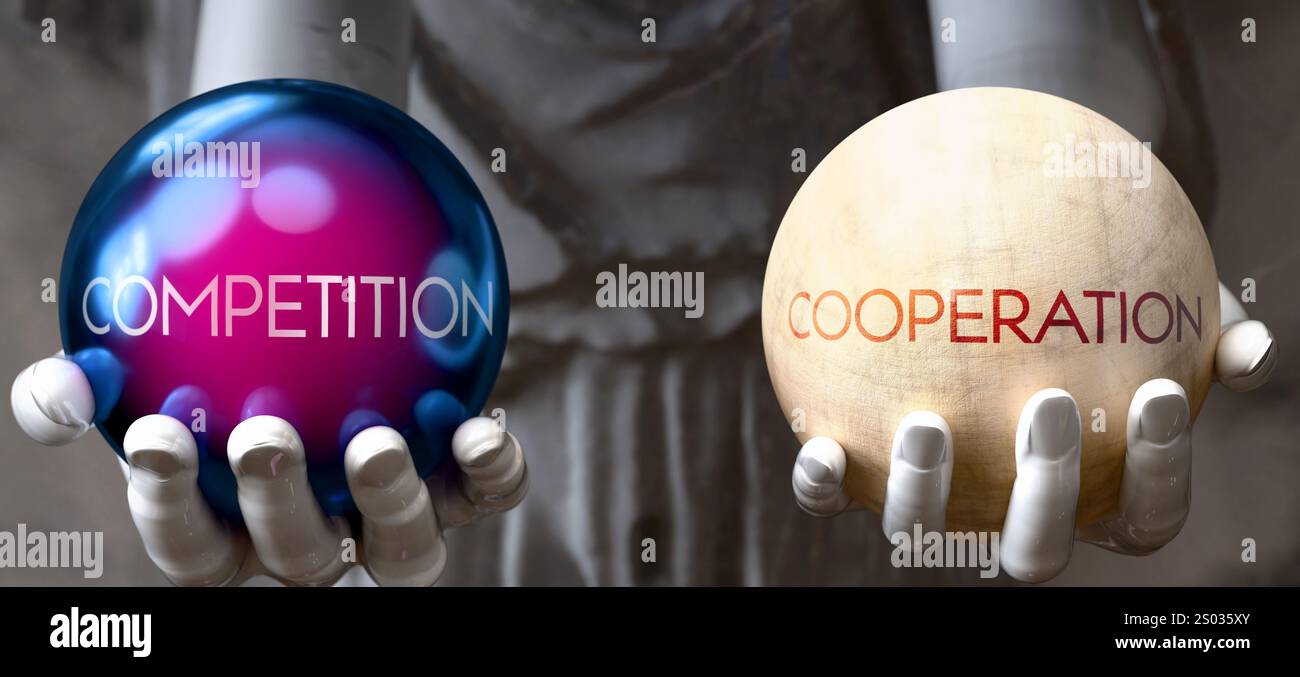 Competition or Cooperation - decide between two options. Greek statue ...