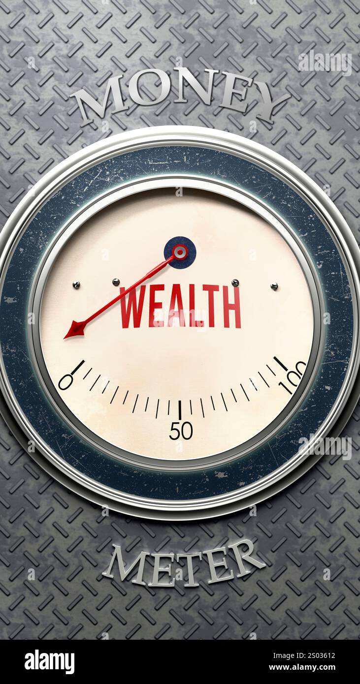 Wealth and Money that is hitting a full scale, showing a very high ...