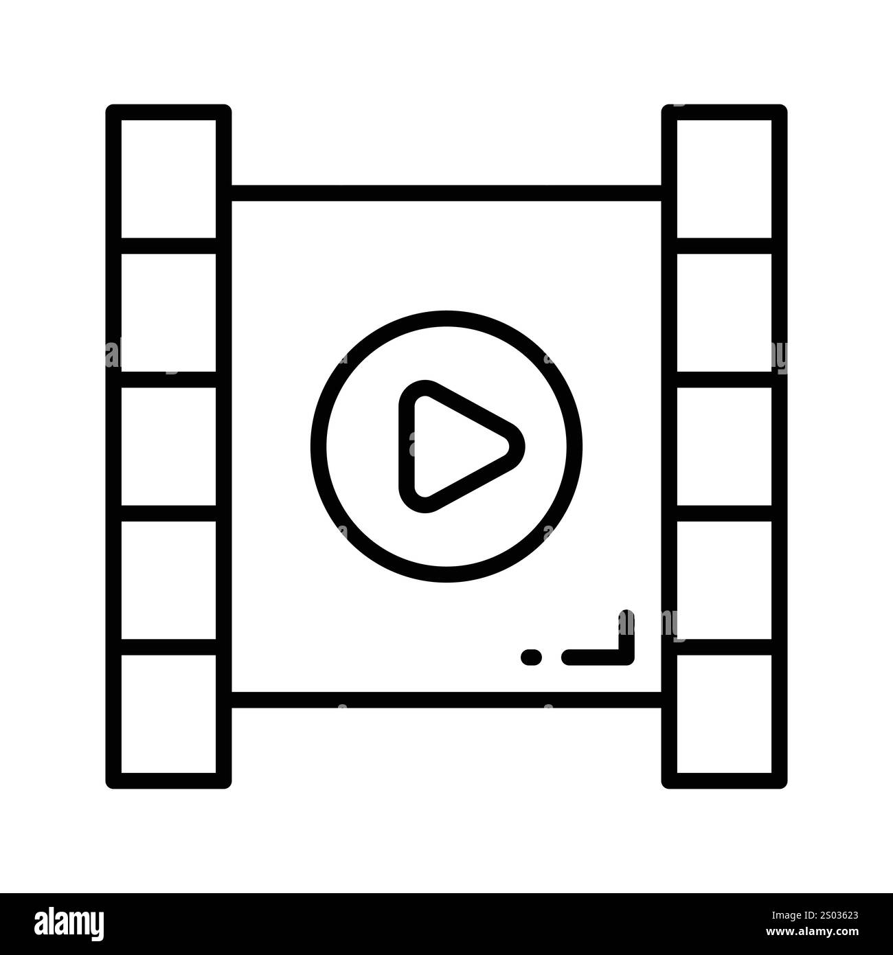 Icon of video reel in modern design style, reel with play symbol on it ...