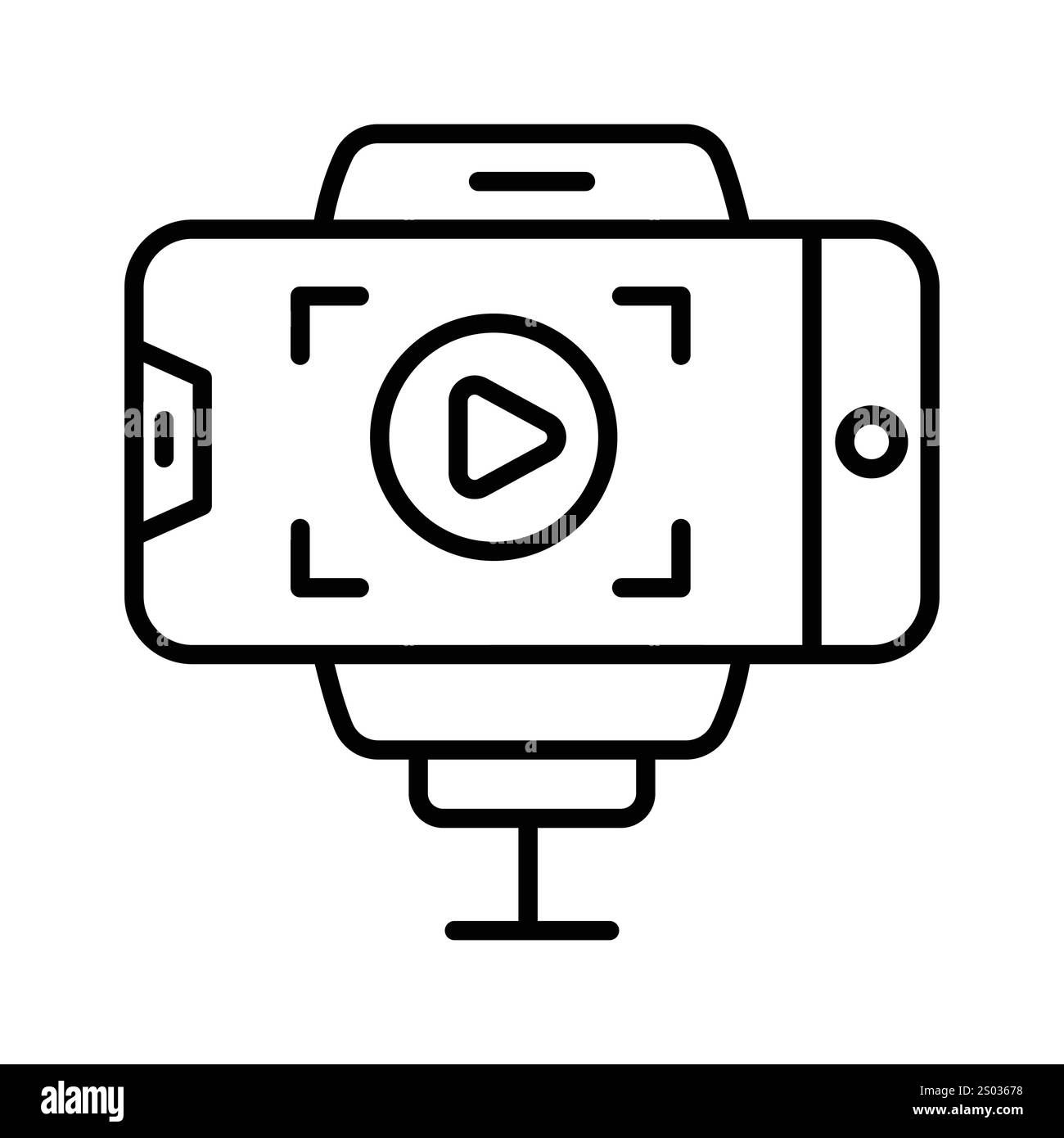 Video blog recording on mobile phone, icon of vlogging in trendy style ...