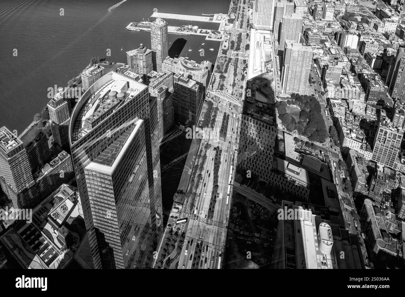 Aerial view of Lower Manhattan skyline, NYC Stock Photo - Alamy