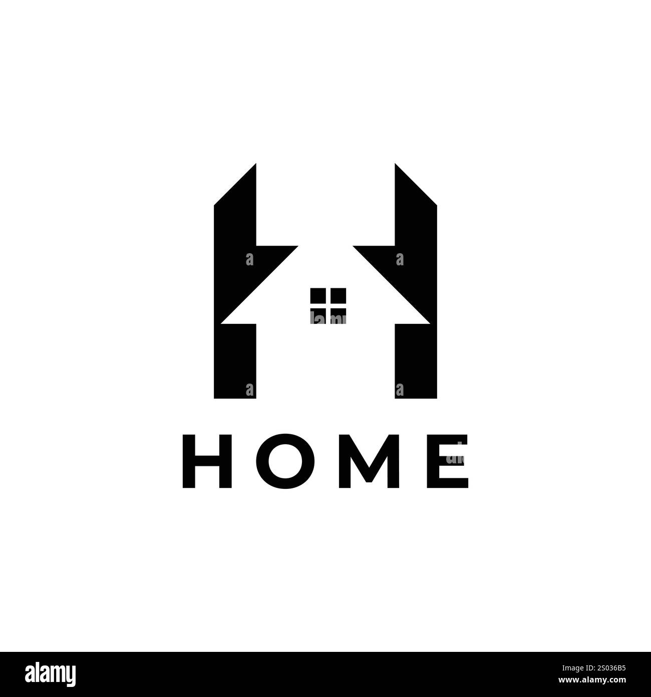 Initial letter H home house logo design. Vector illustration of H ...