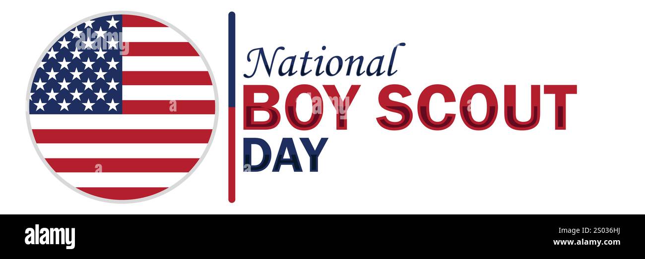 National Boy Scout Day. Suitable for greeting card, poster and banner ...