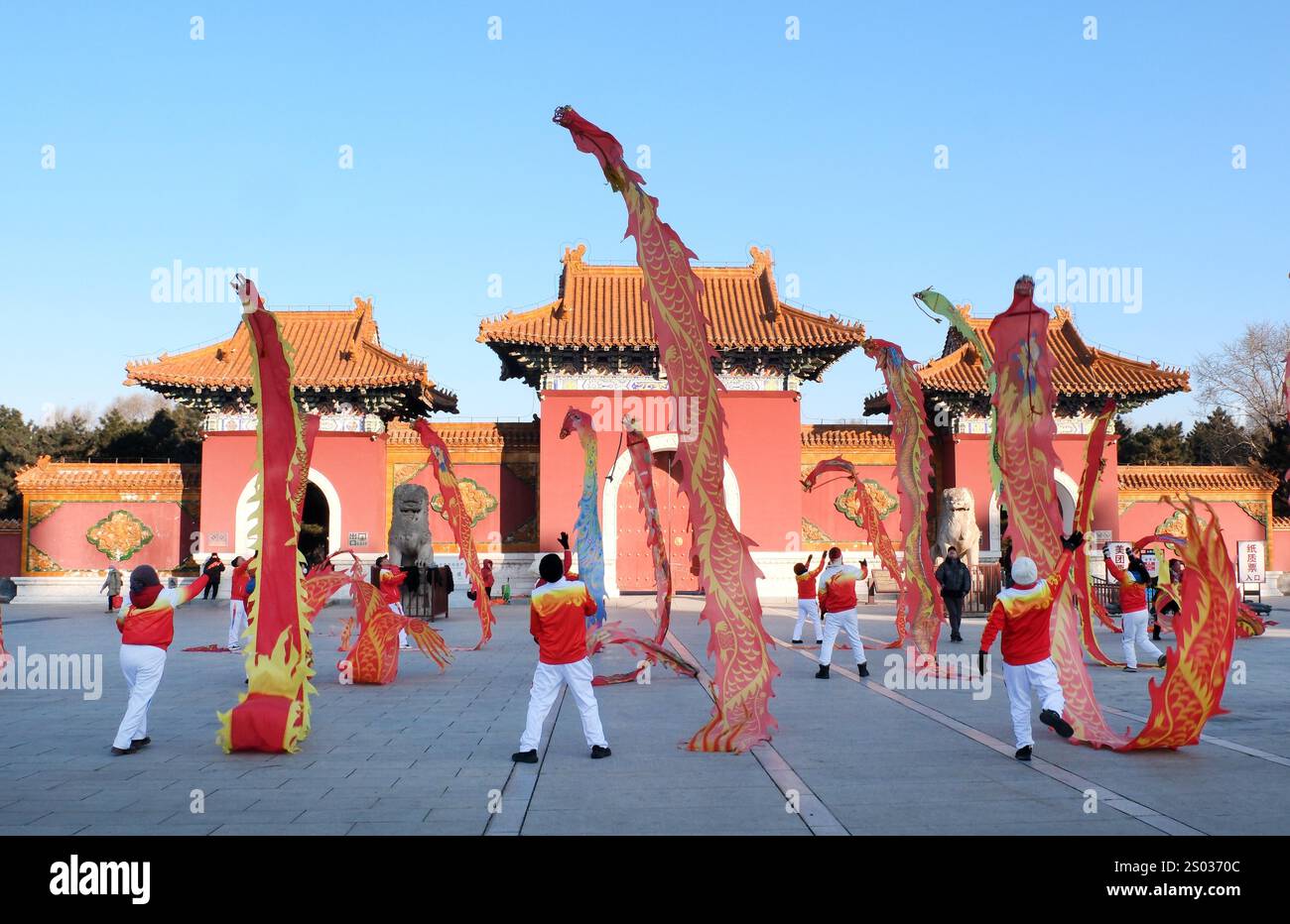 People dance with ribbon dragon to welcome Dongzhi Festival in Shenyang ...