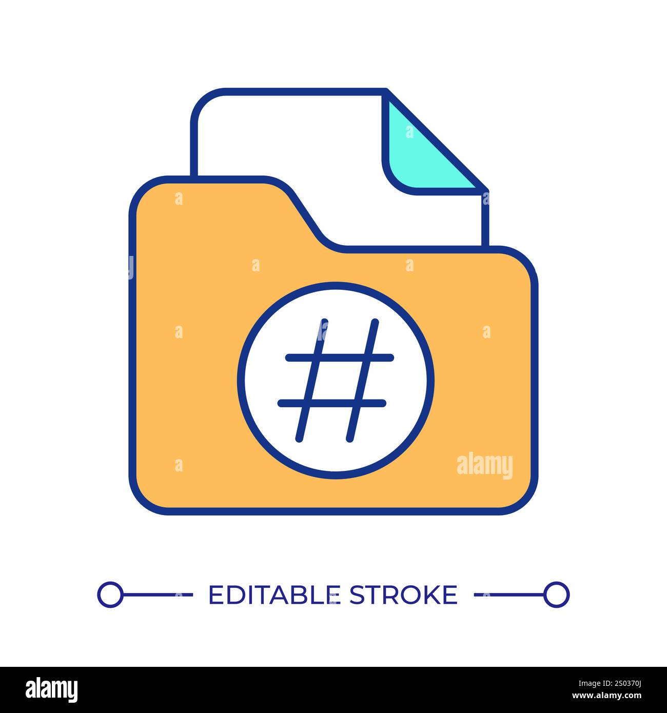 Folder with file and tag RGB color icon. Digital data indexing process ...