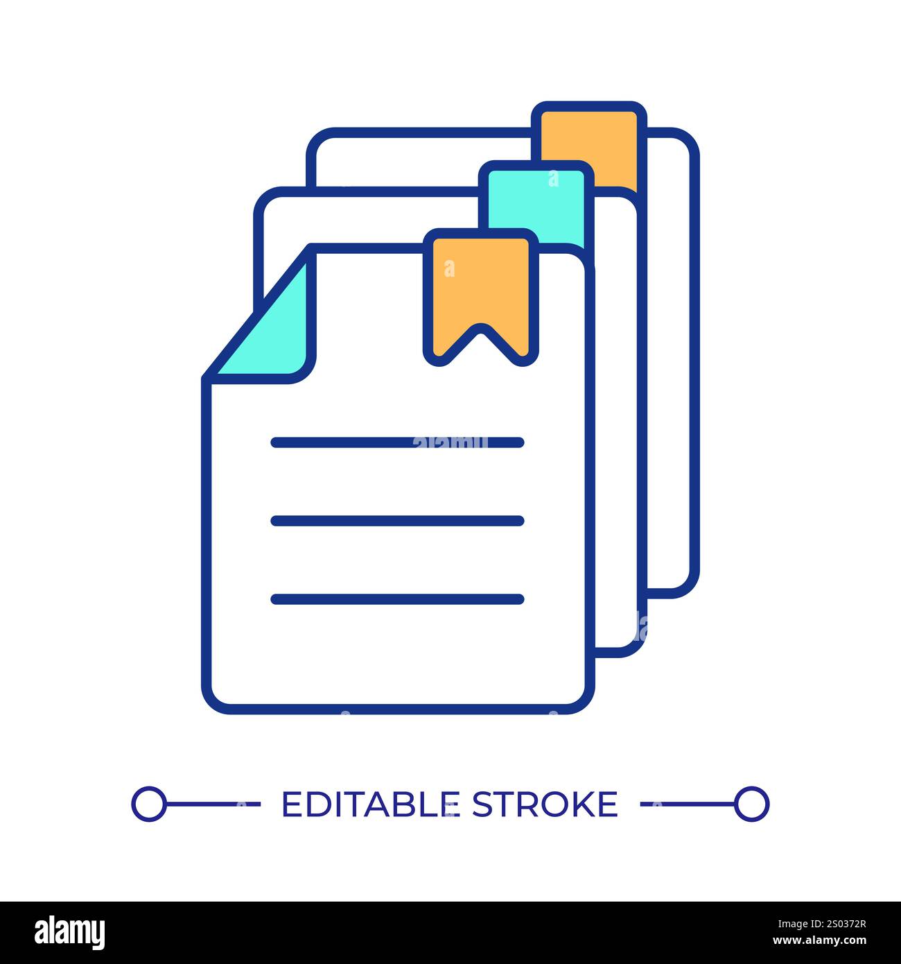 Documented based chunking RGB color icon. Dividing data into uniformly ...