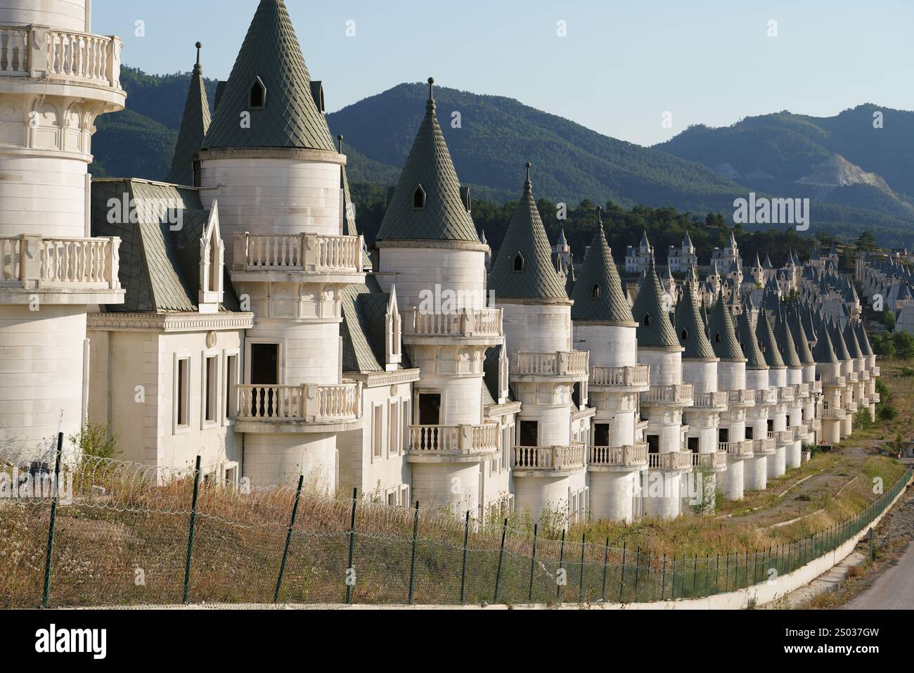 BOLU, TURKIYE - JULY 18, 2024: Burj Al Babas abandoned villas in ...