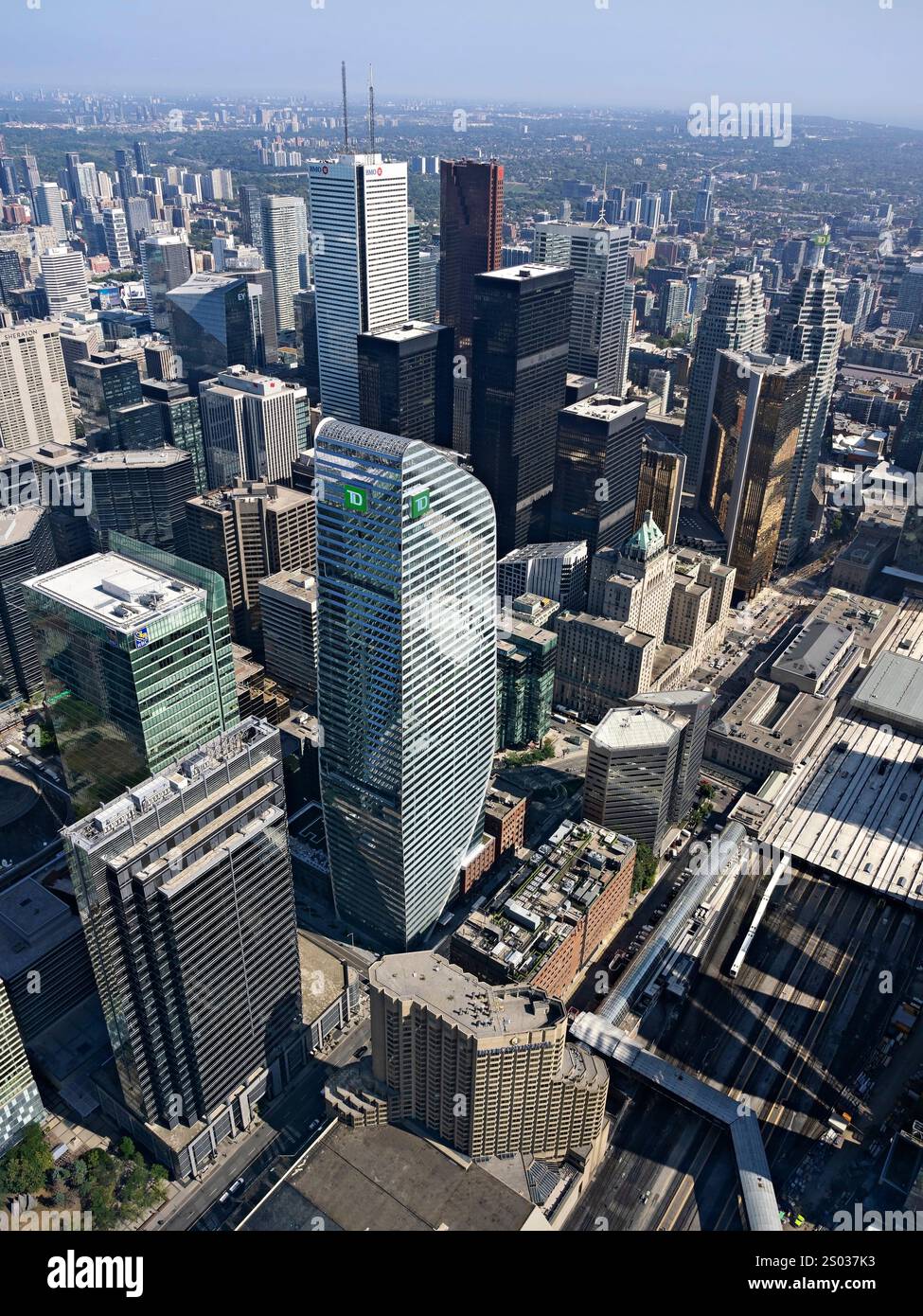 Toronto Canada / Aerial view of the Toronto Dominion Terrace Bank and City Buildings, Downtown ...