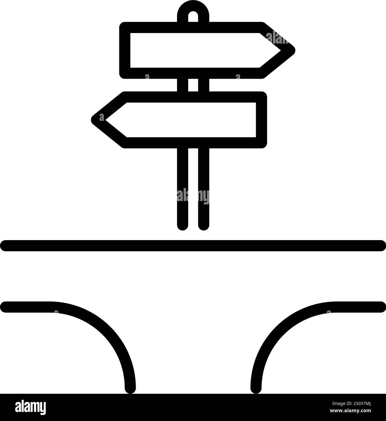 Direction Board Line Icon Signpost Outline Vector Sign Road Sign Linear Style Pictogram
