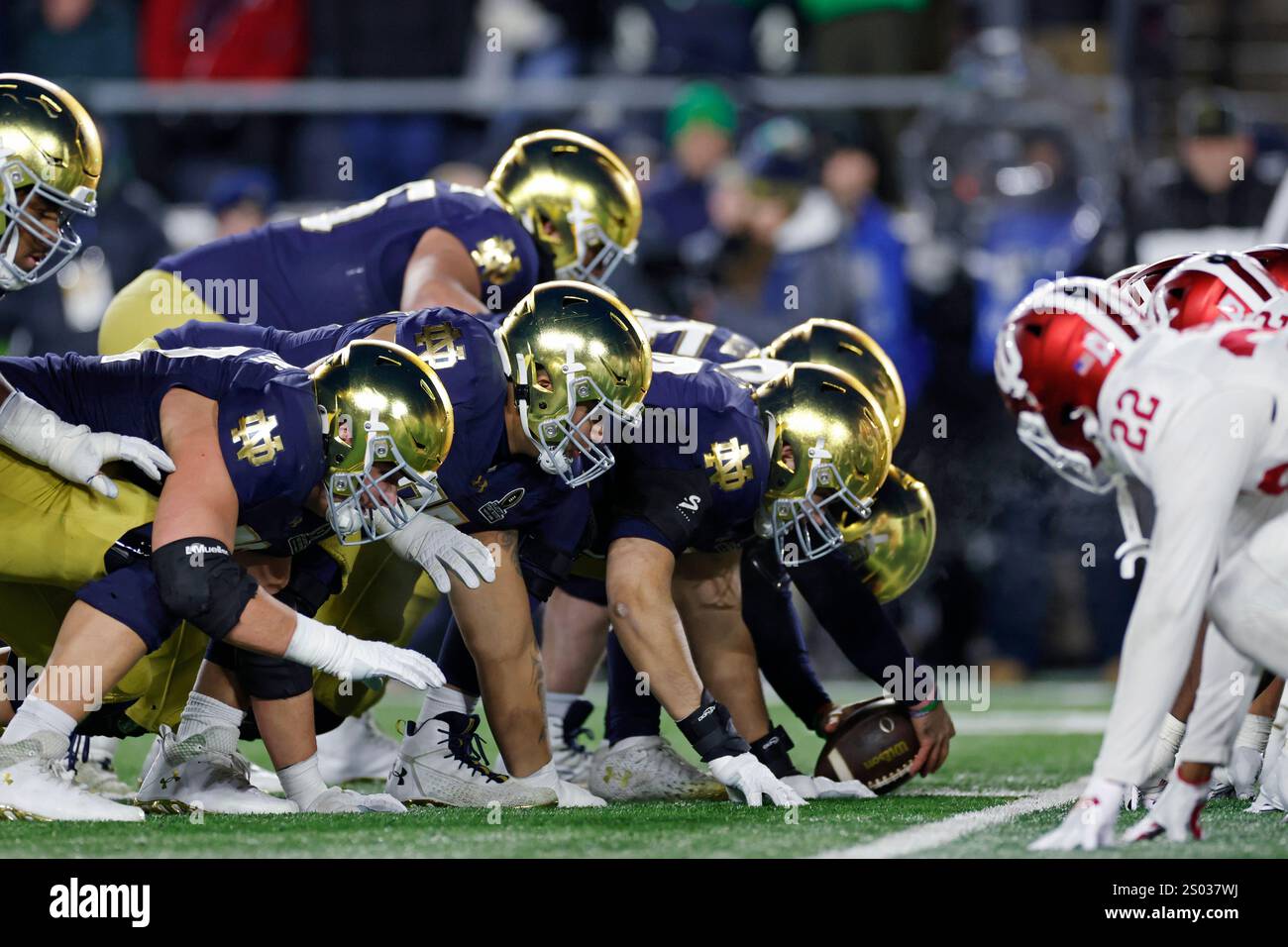 SOUTH BEND, IN - DECEMBER 20: Notre Dame Fighting Irish face off at the ...
