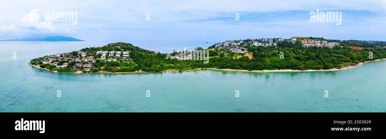 North Samui peninsula views with beach villas, in koh Samui, Thailand ...