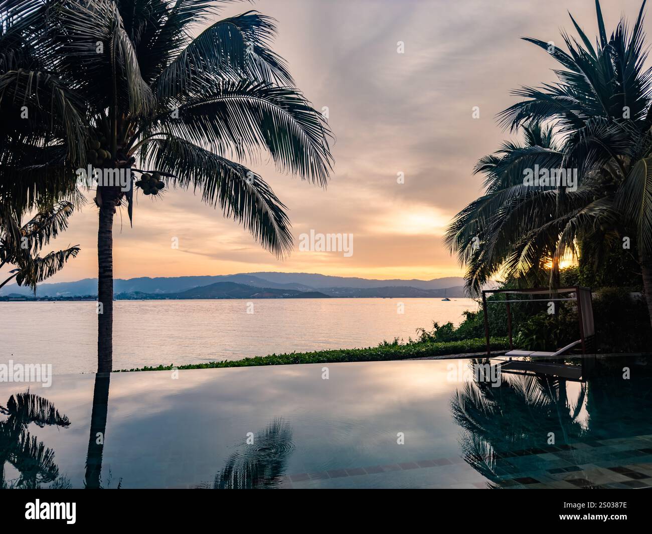North Samui peninsula views with beach villas, in koh Samui, Thailand ...