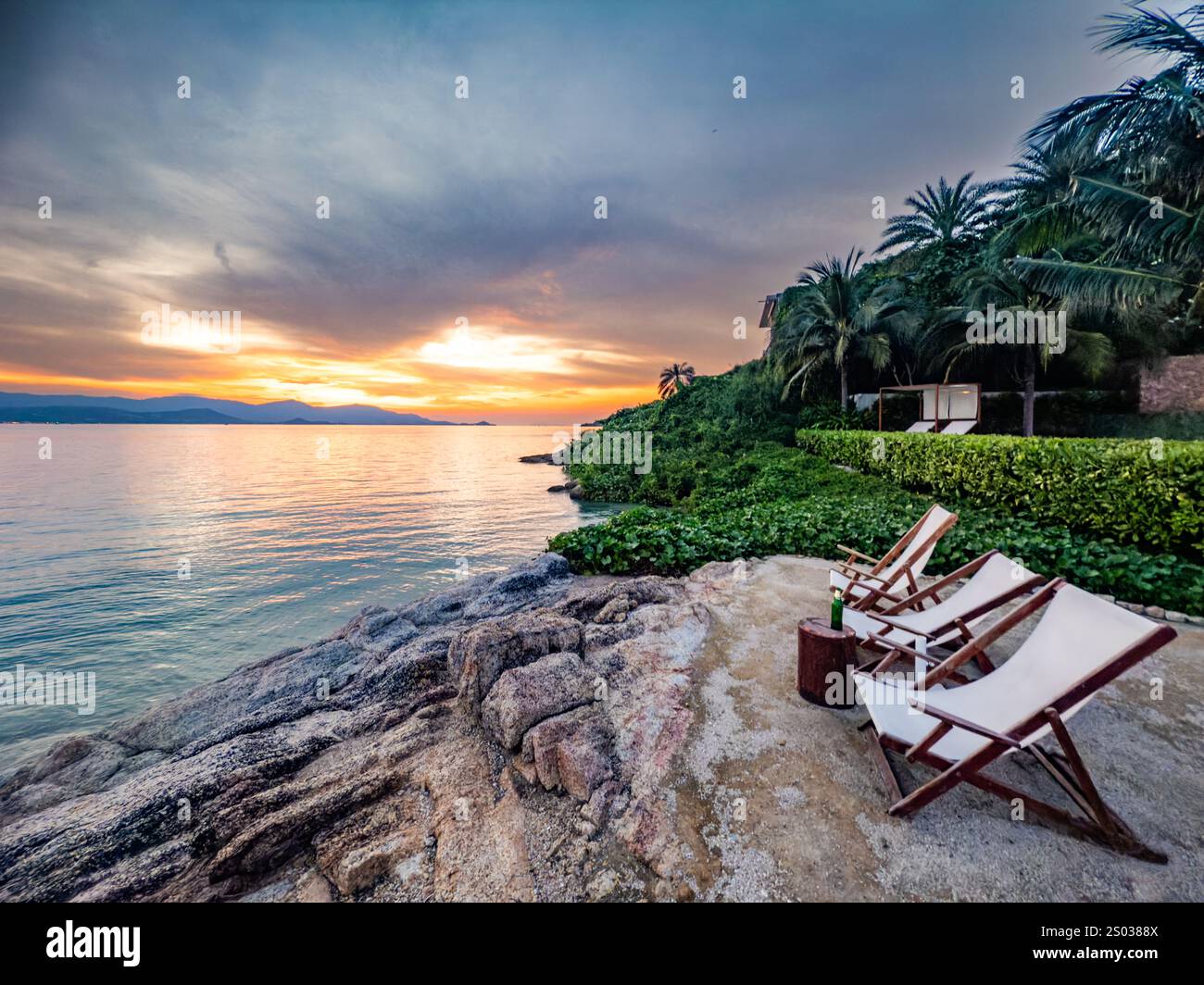 North Samui peninsula views with beach villas, in koh Samui, Thailand ...