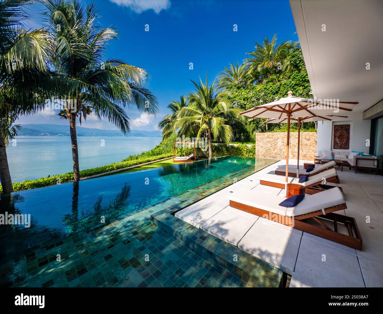North Samui peninsula views with beach villas, in koh Samui, Thailand ...