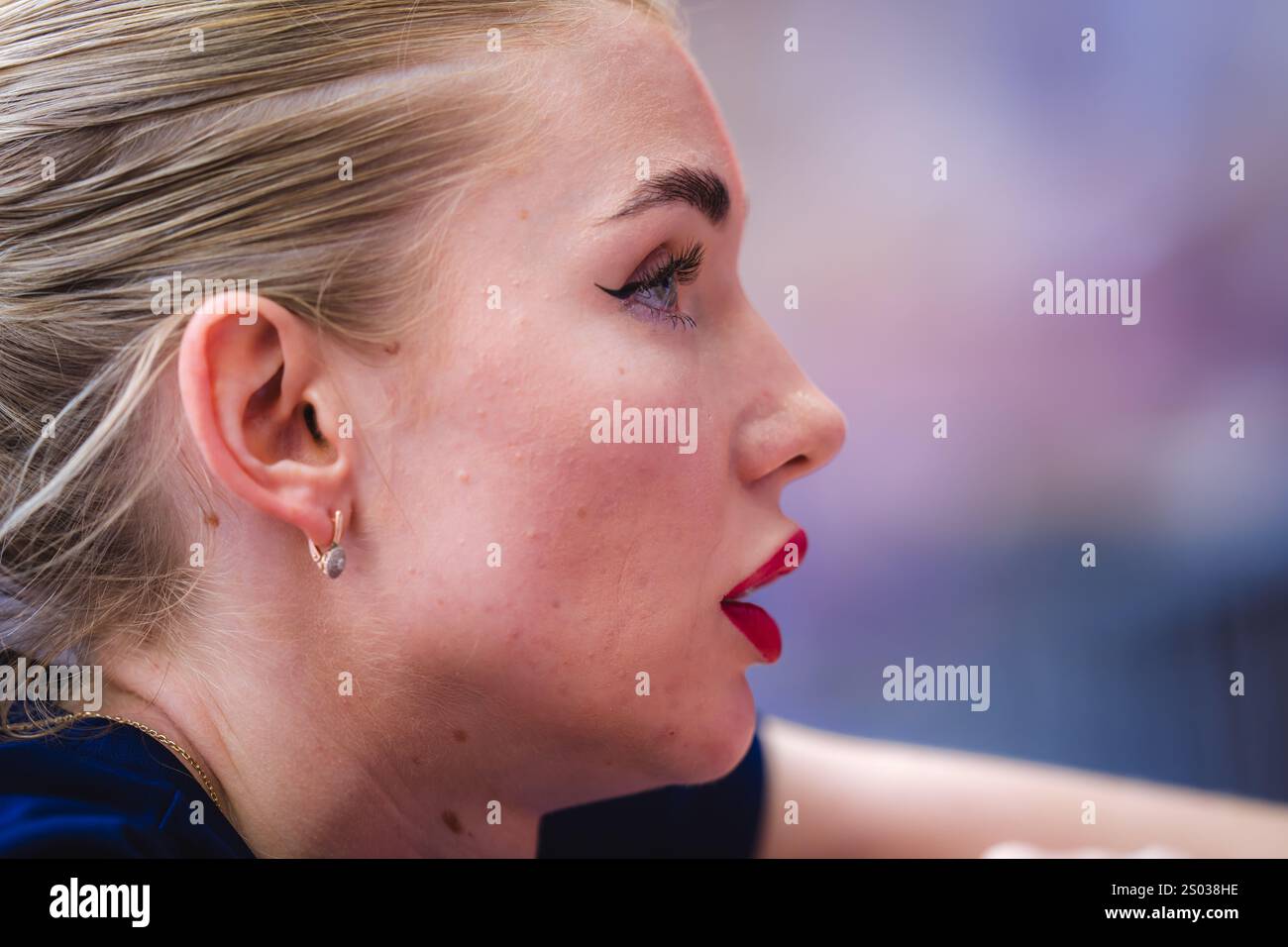 Elena Kulichenko participating in the high jump at the Paris 2024 ...