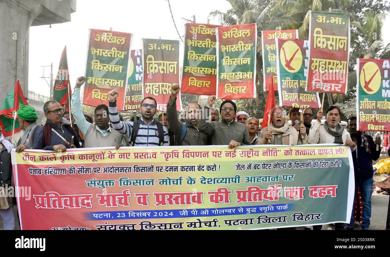 Patna, India. 23rd Dec, 2024. PATNA, INDIA - DECEMBER 23: Members of ...