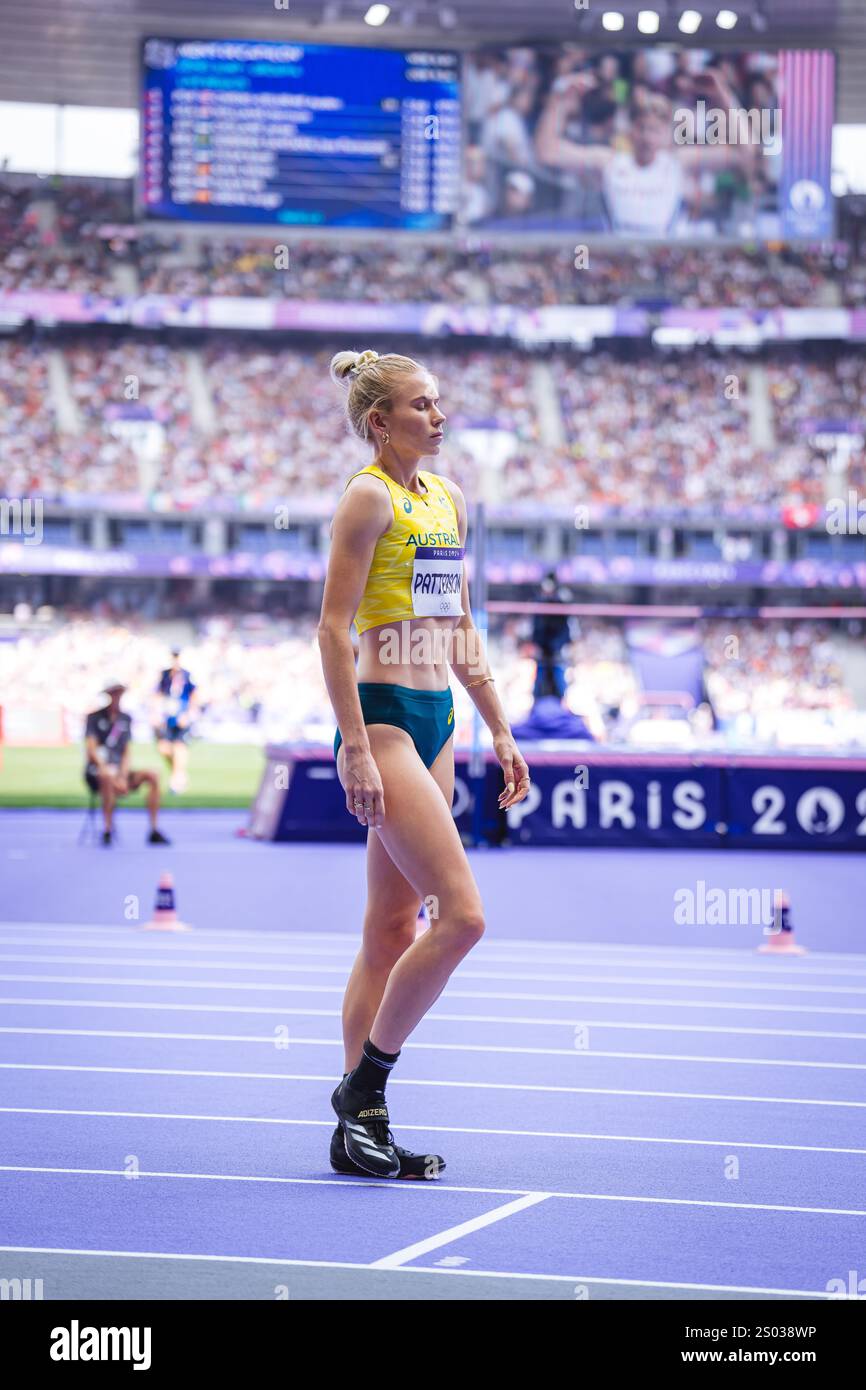 Eleanor Patterson participating in the high jump at the Paris 2024 ...