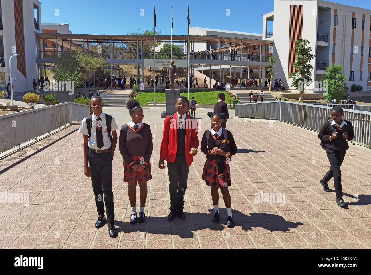Windhoek, Namibia. 23rd Oct, 2024. Students pose for a photo at the ...