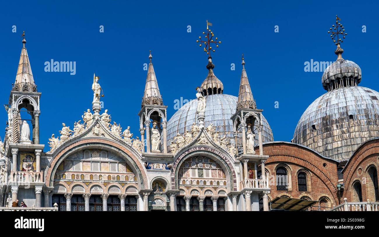 The ornate architecture of St. Mark's Basilica in Venice, showcasing ...