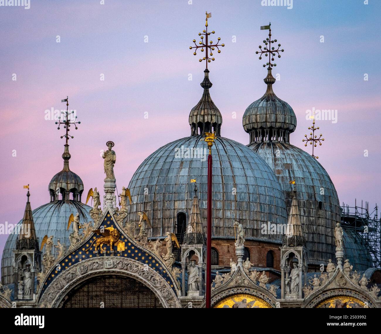 The domes of a historic cathedral with intricate architectural details ...