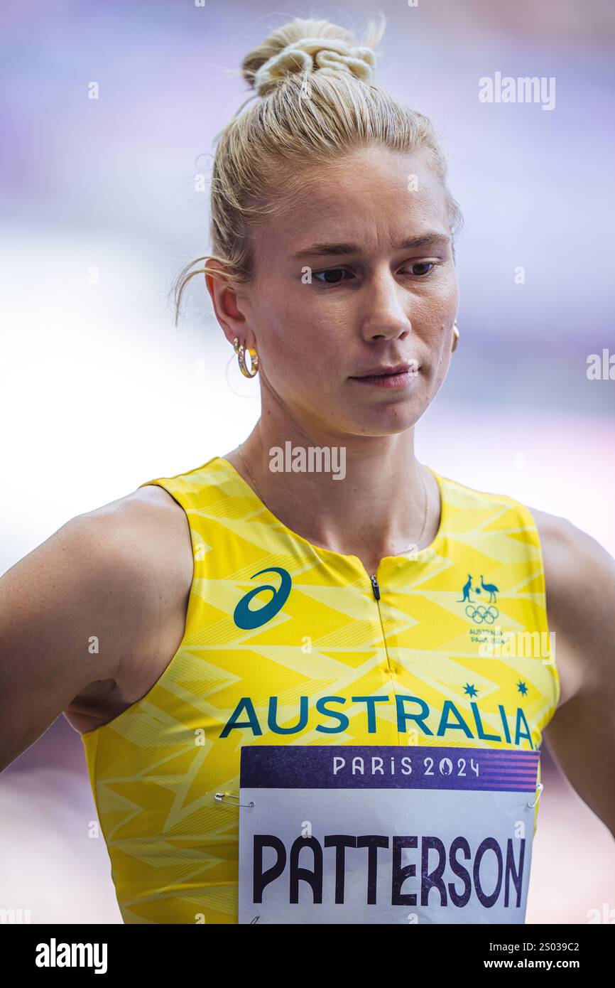 Eleanor Patterson participating in the high jump at the Paris 2024 ...