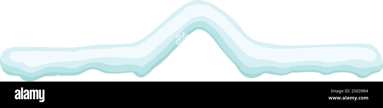 Snow roof cape. Snowfall winter snowdrift border frame icon, snowball ...