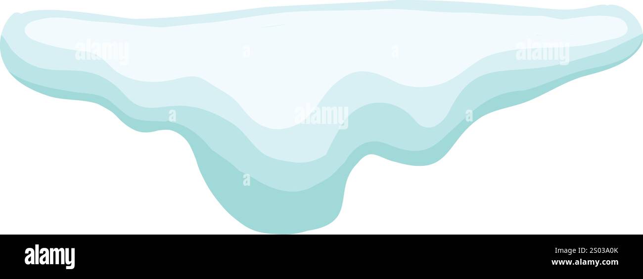 Snow roof cape. Snowfall winter snowdrift border frame icon, snowball ...