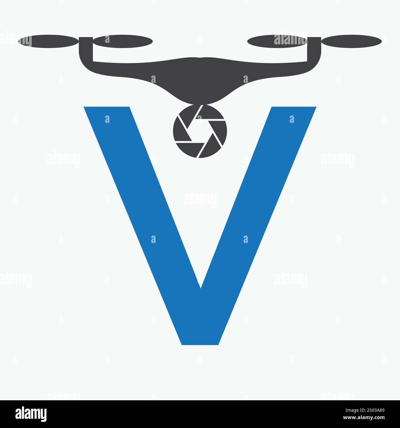 Initial Letter V Drone Logo. Drone Technology Logo Sign Vector Template ...