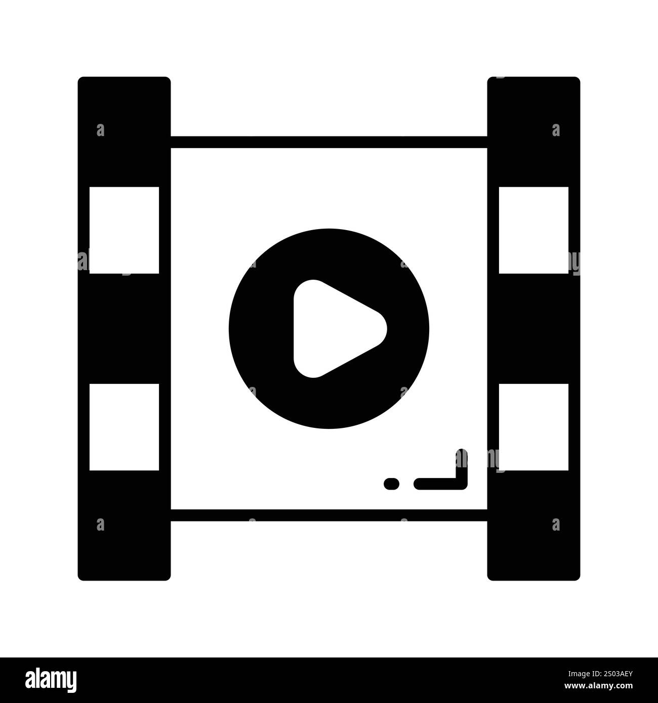 Icon of video reel in modern design style, reel with play symbol on it ...