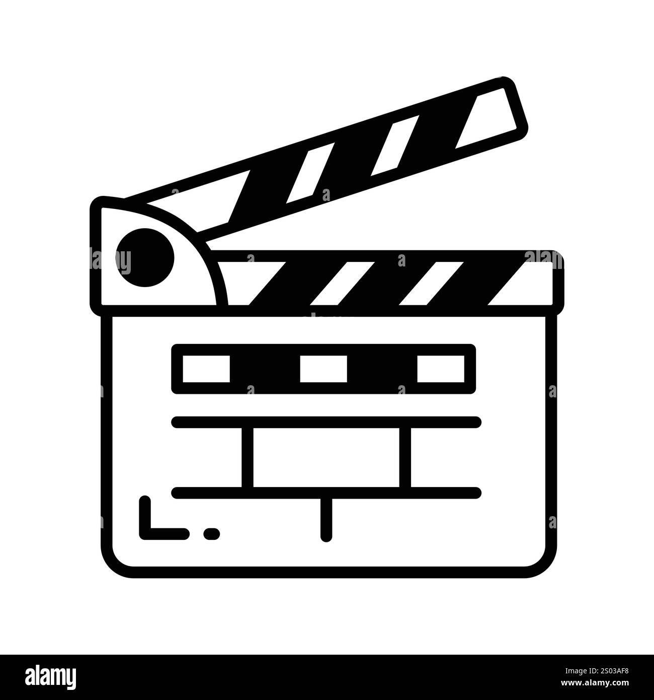 Movie clapper board, filmmaking device icon in modern style, ready to ...