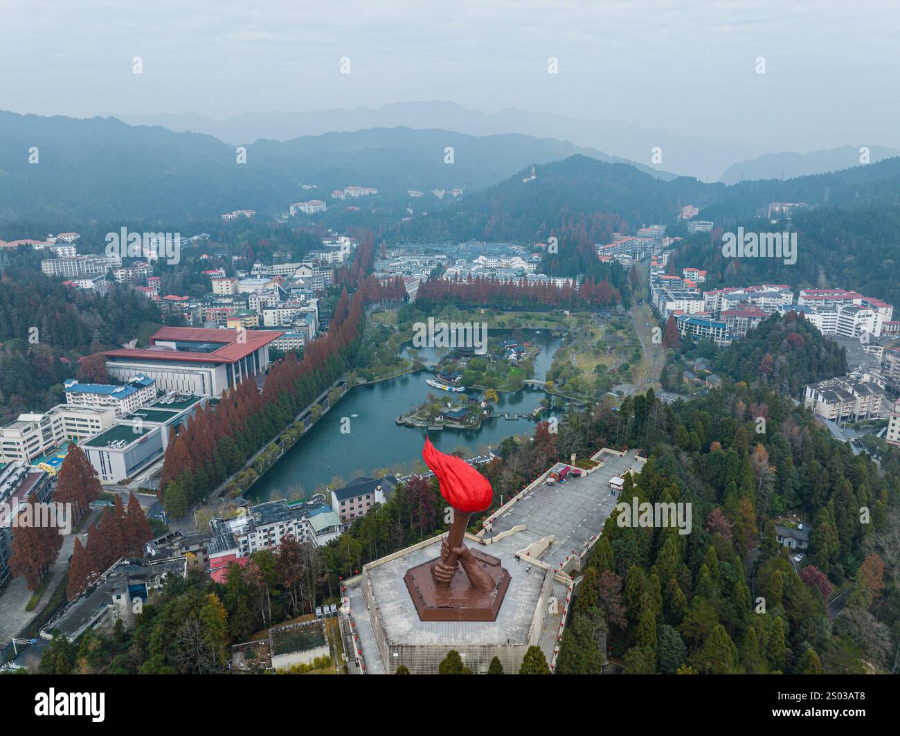Jinggangshan, China. 24th Dec, 2024. The main torch at Nanshan Park in ...