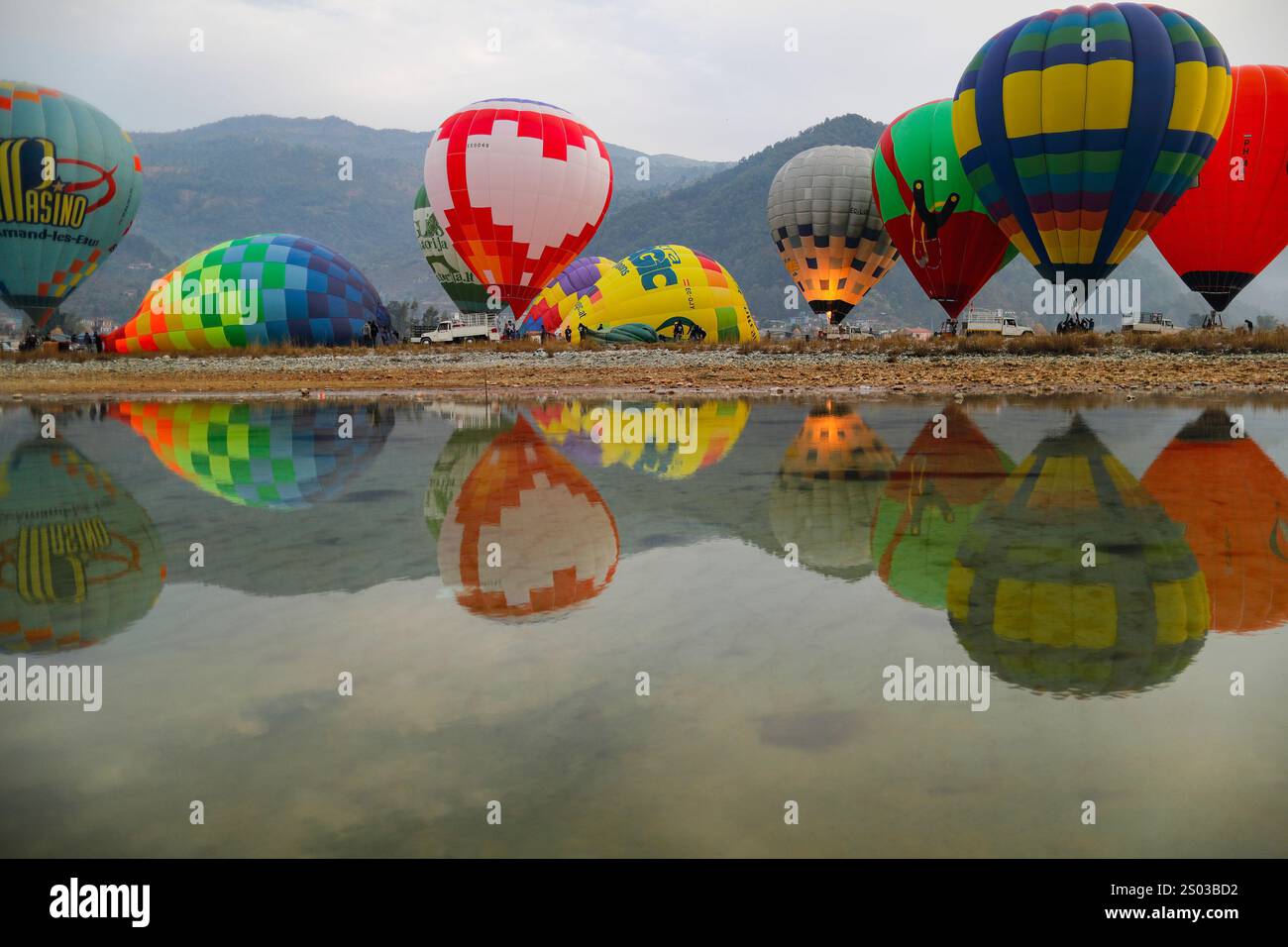 Nepals first international balloon festival hi-res stock photography ...