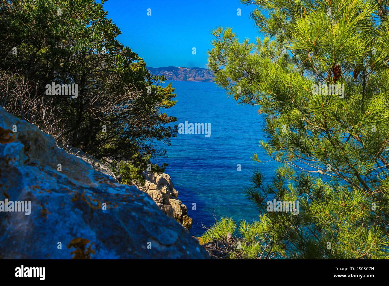 A bicycle trip around the island of Hvar, panorama, wild beaches near ...