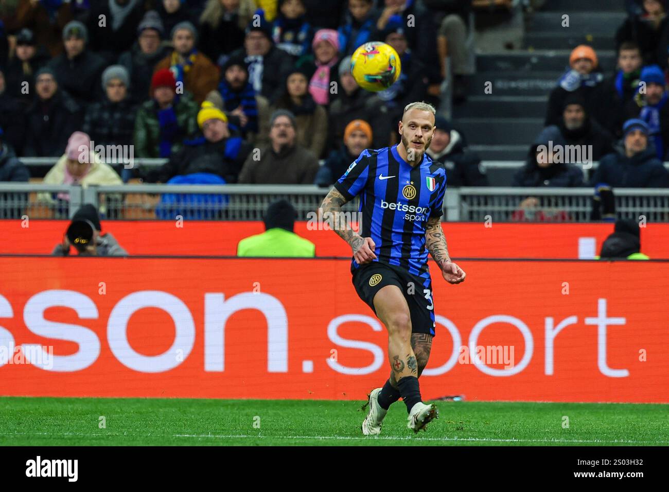 Milan, Italien. 23rd Dec, 2024. Federico Dimarco of FC Internazionale seen in action during ...