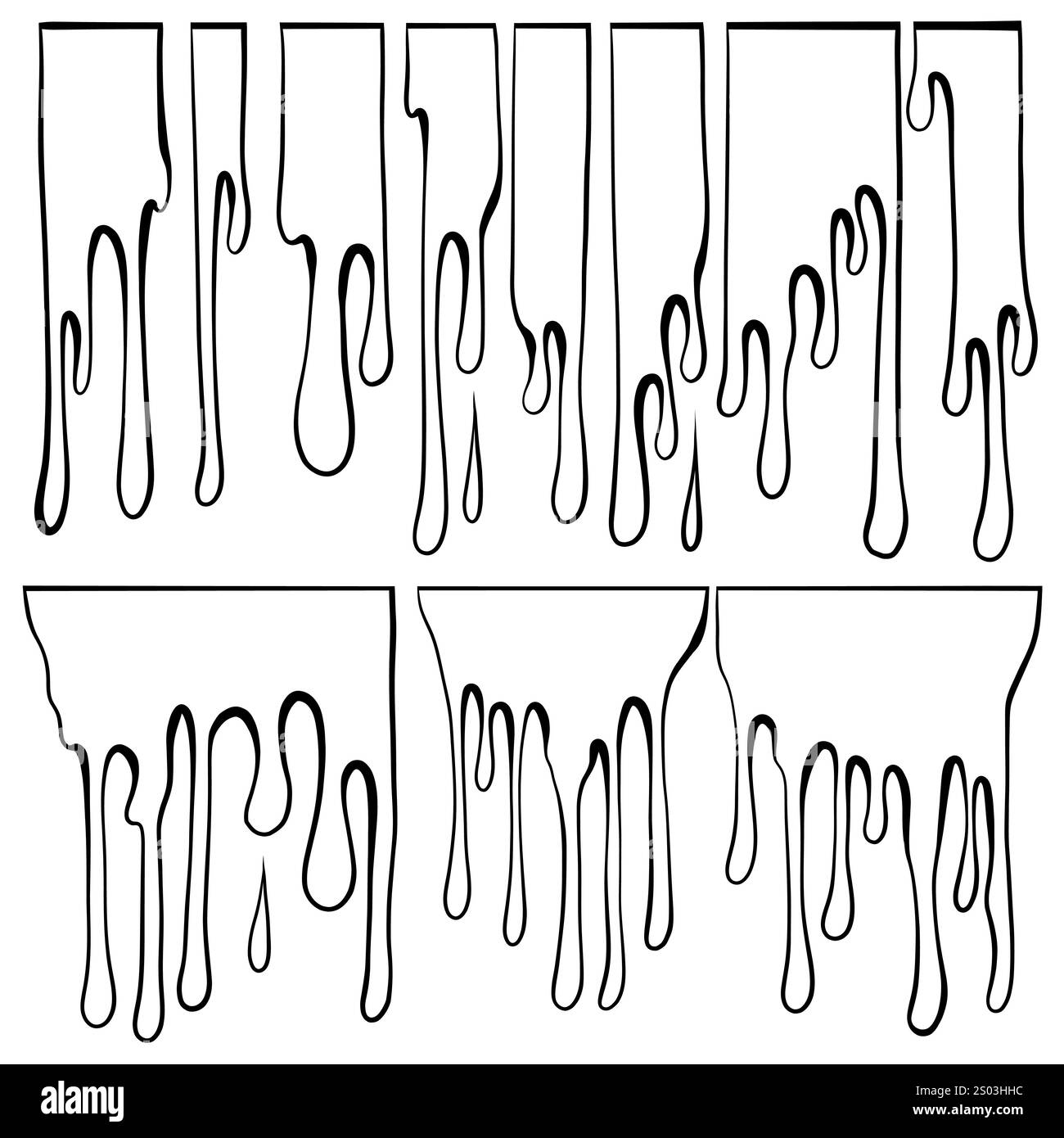 Set of contour paint drips in comic style isolated from background ...