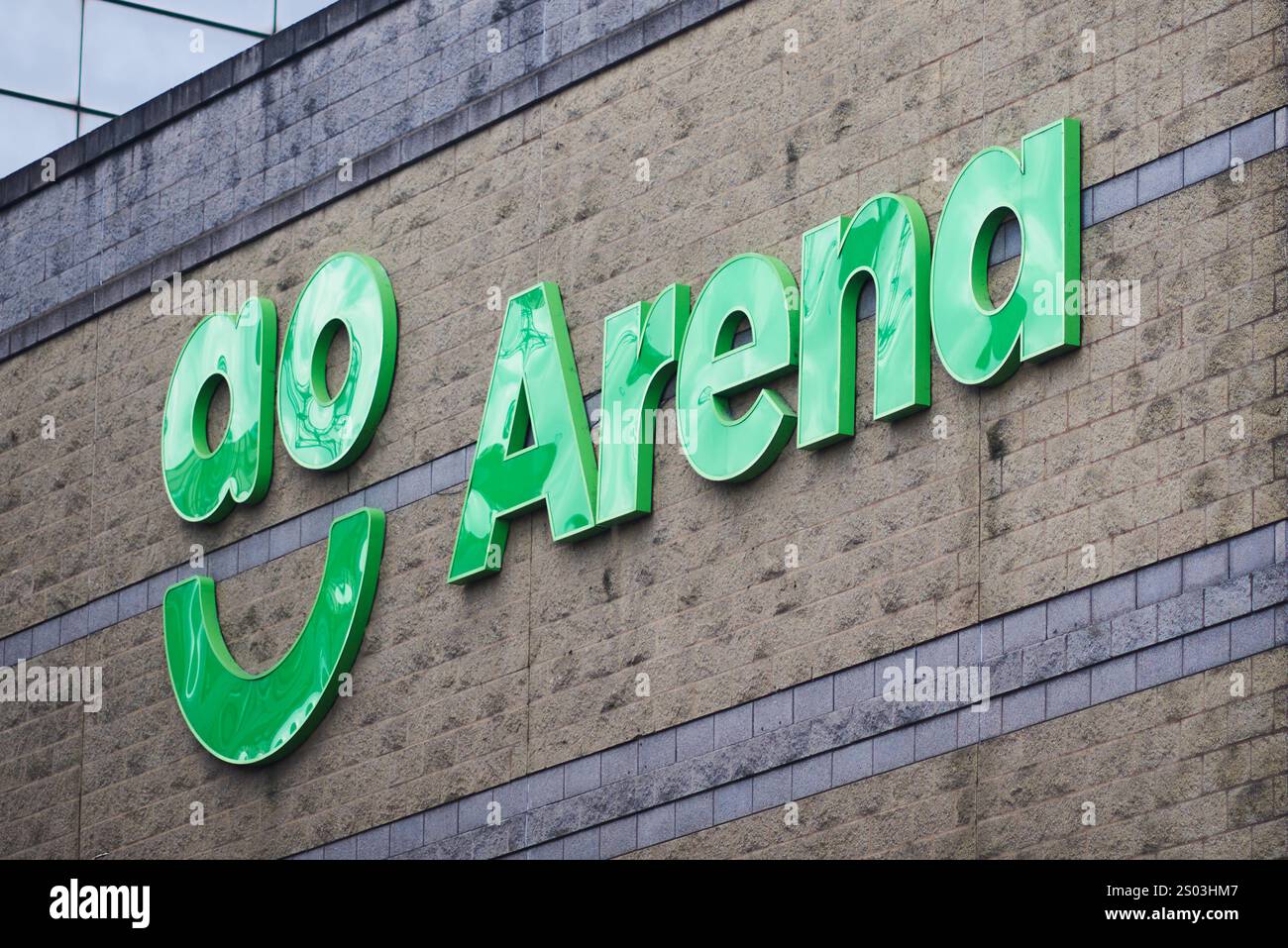 AO Arena logo, Manchester, UK Stock Photo - Alamy