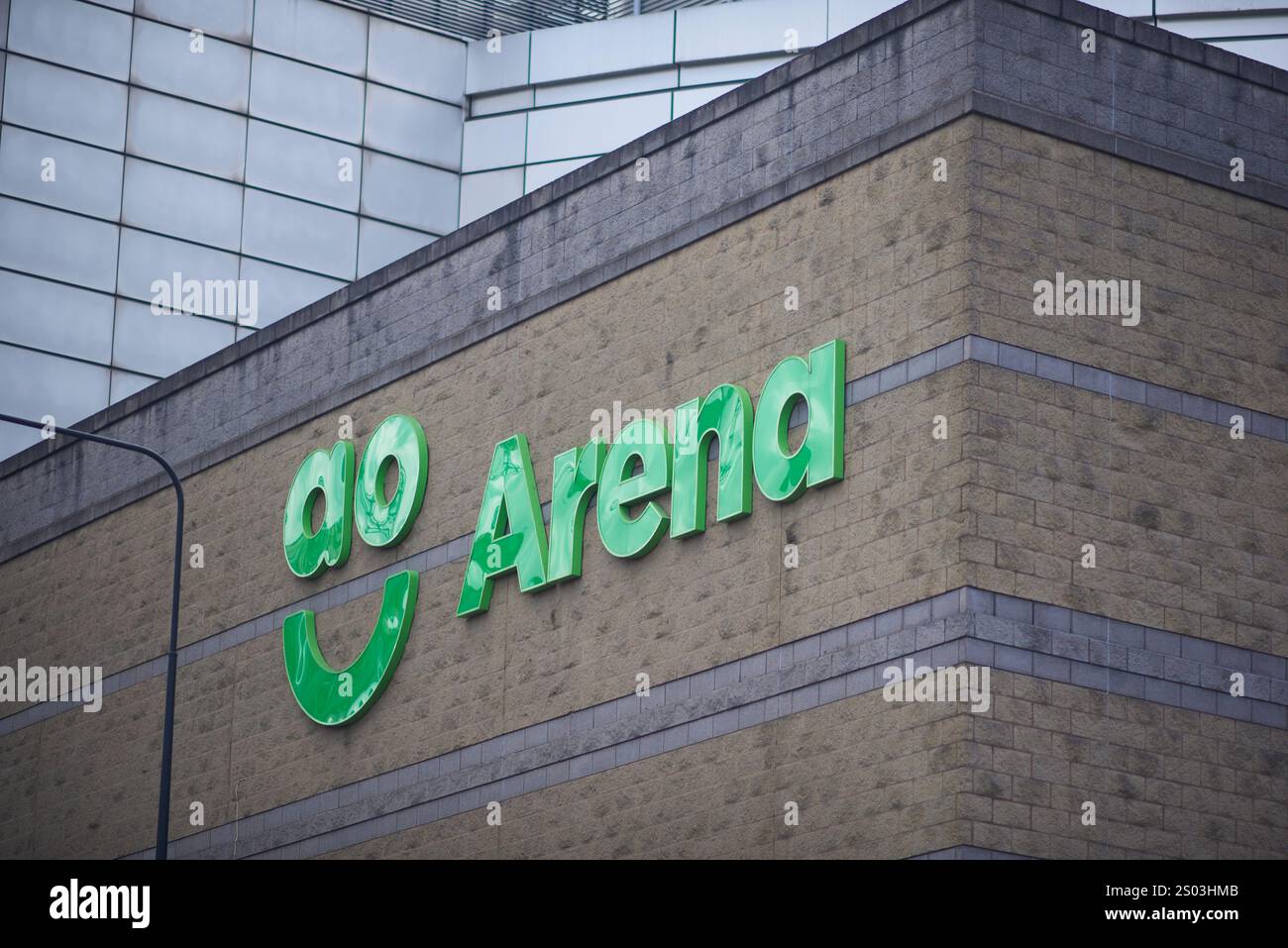 AO Arena logo, Manchester, UK Stock Photo - Alamy