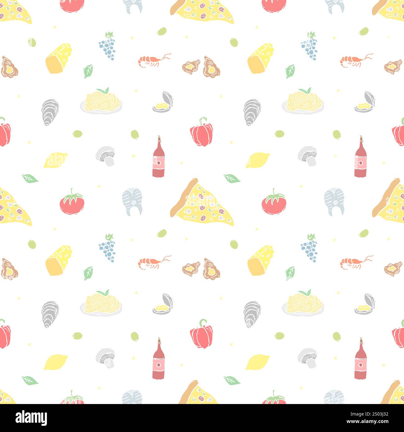 Italian food pattern. Seamless italian food background Stock Photo - Alamy