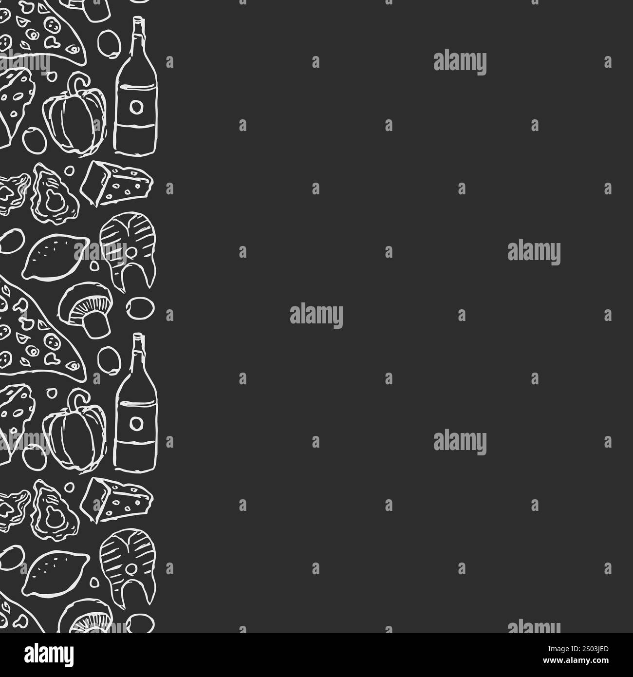 Italian food frame with place for text. Doodle italian food background ...