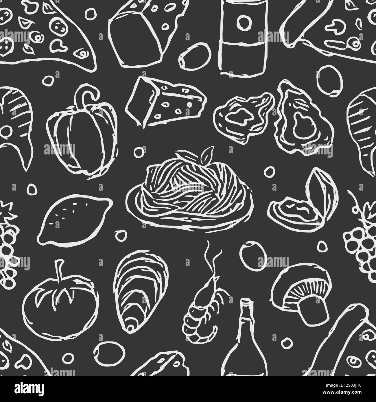 Italian food pattern. Seamless italian food background Stock Photo - Alamy