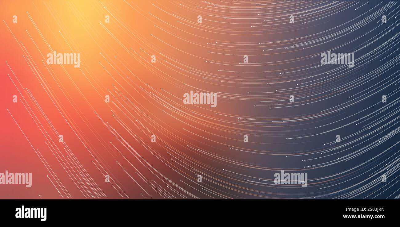 Flowing Current, Energy Lines Pattern in Glowing Sunlit Space and ...